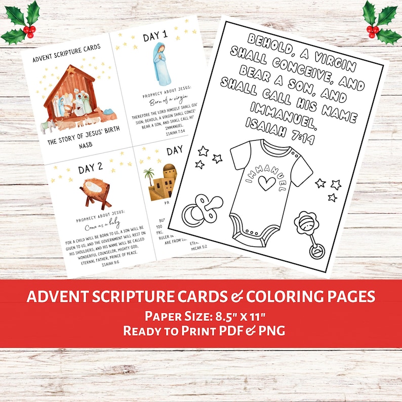 Advent Scripture Cards for Kids | Christmas Bible Verse Cards ...