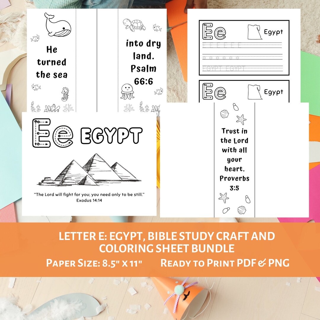 Letter E Egypt Moses Bible Craft for Kids Red Sea Bible Lesson for Kids ...