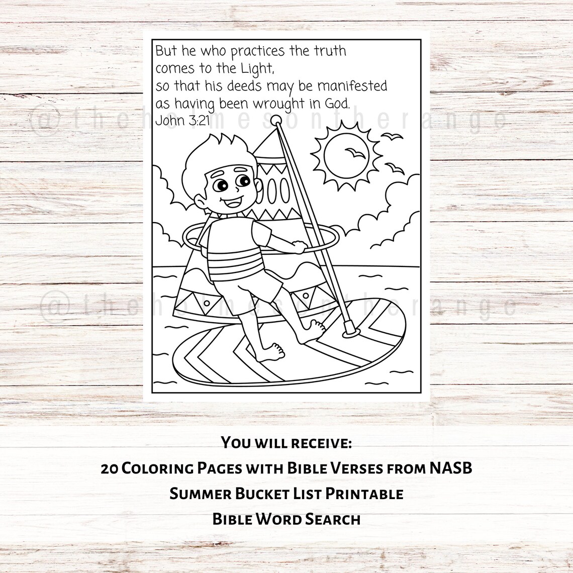 Summer Bible Verse Coloring Pages Bundle | Kids Summer Coloring Pages ...