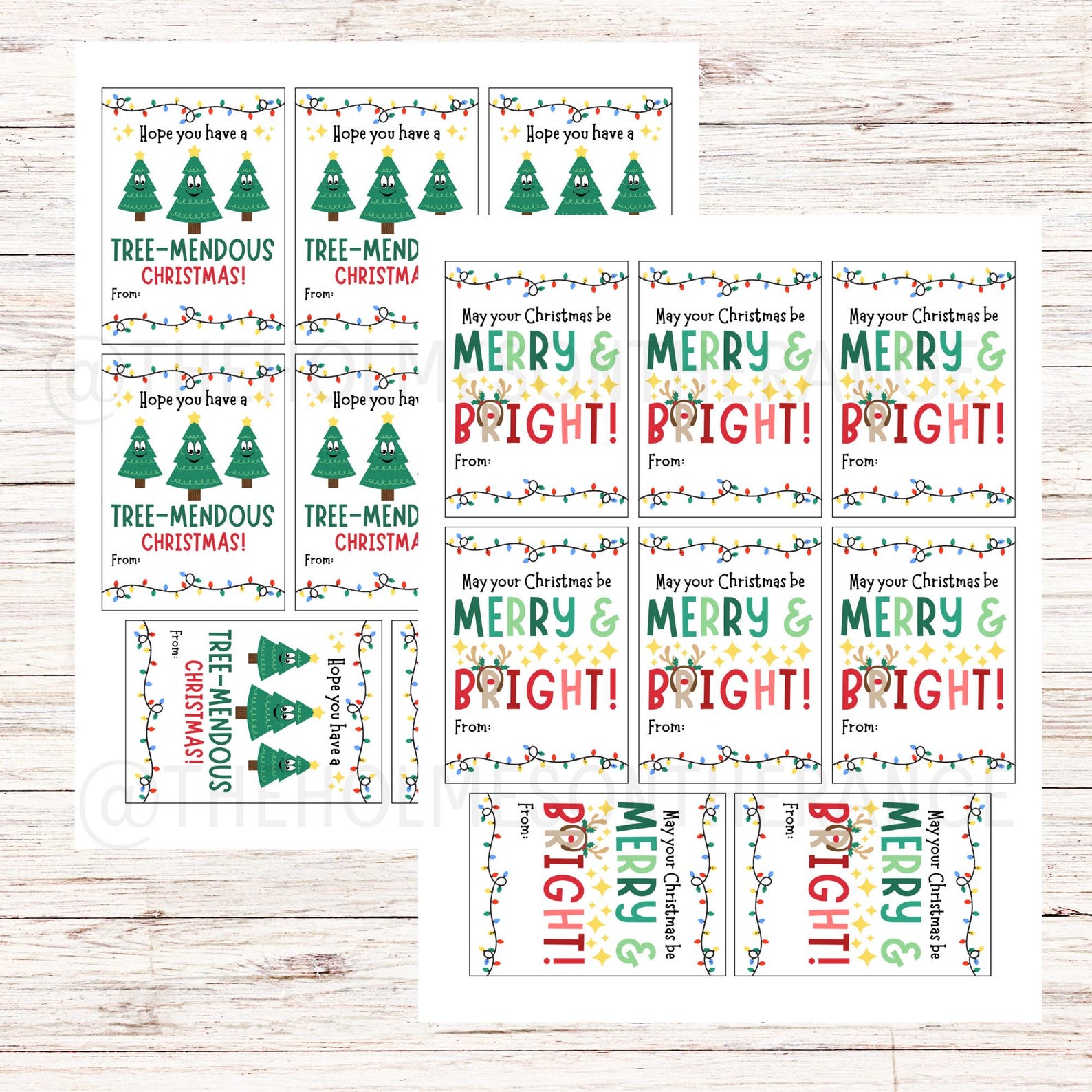Christmas Gift Tags Editable Printable | Merry & Bright Treat Tags ...