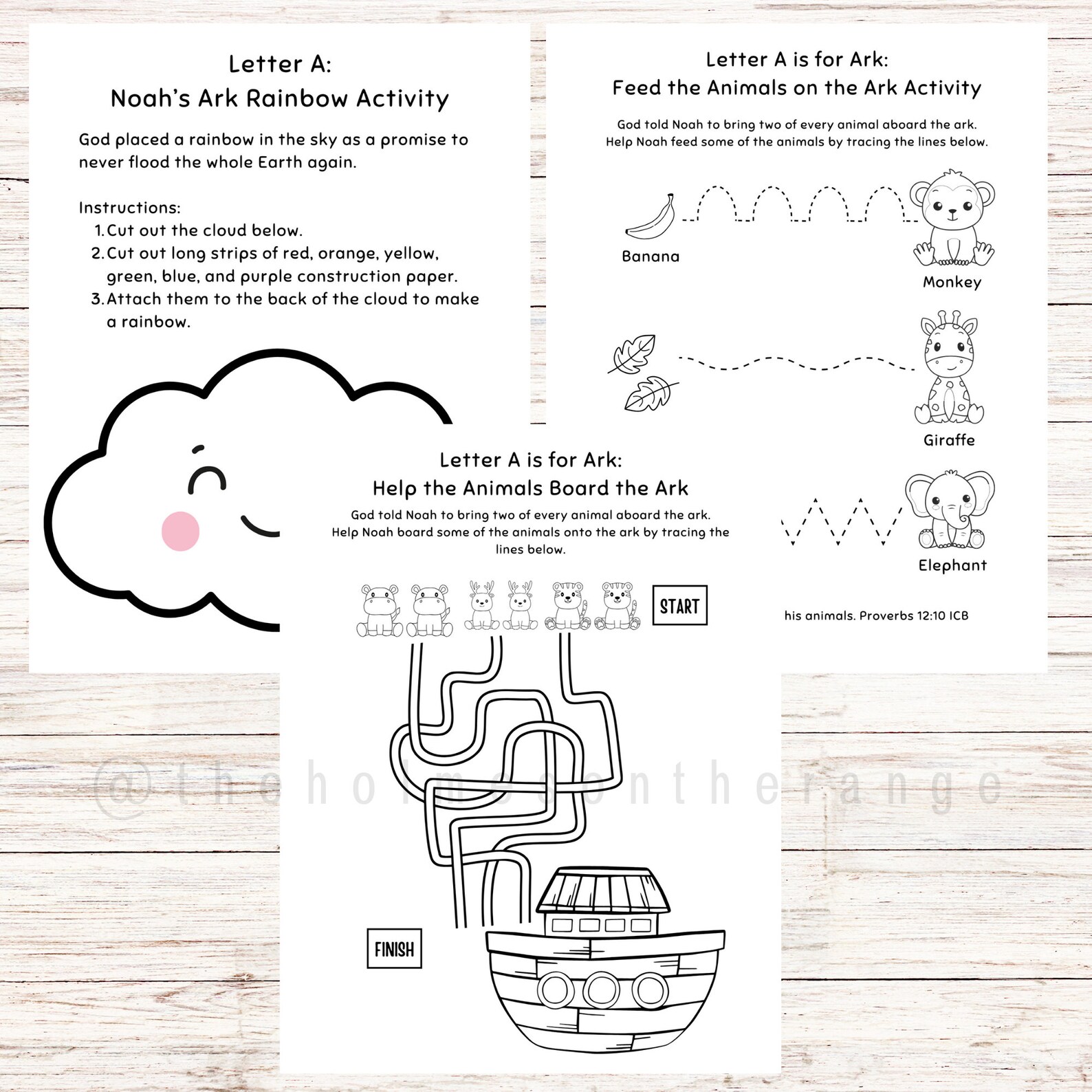 Noah's Ark Bible Study Craft for Kids Letter A Ark Bible Crafts and ...