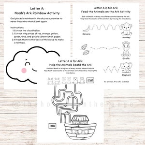 Noah's Ark Bible Study Craft for Kids Letter A Ark Bible Crafts and ...