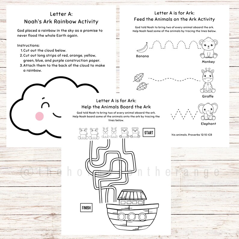 Noah's Ark Bible Study Craft for Kids Letter A Ark Bible Crafts and ...