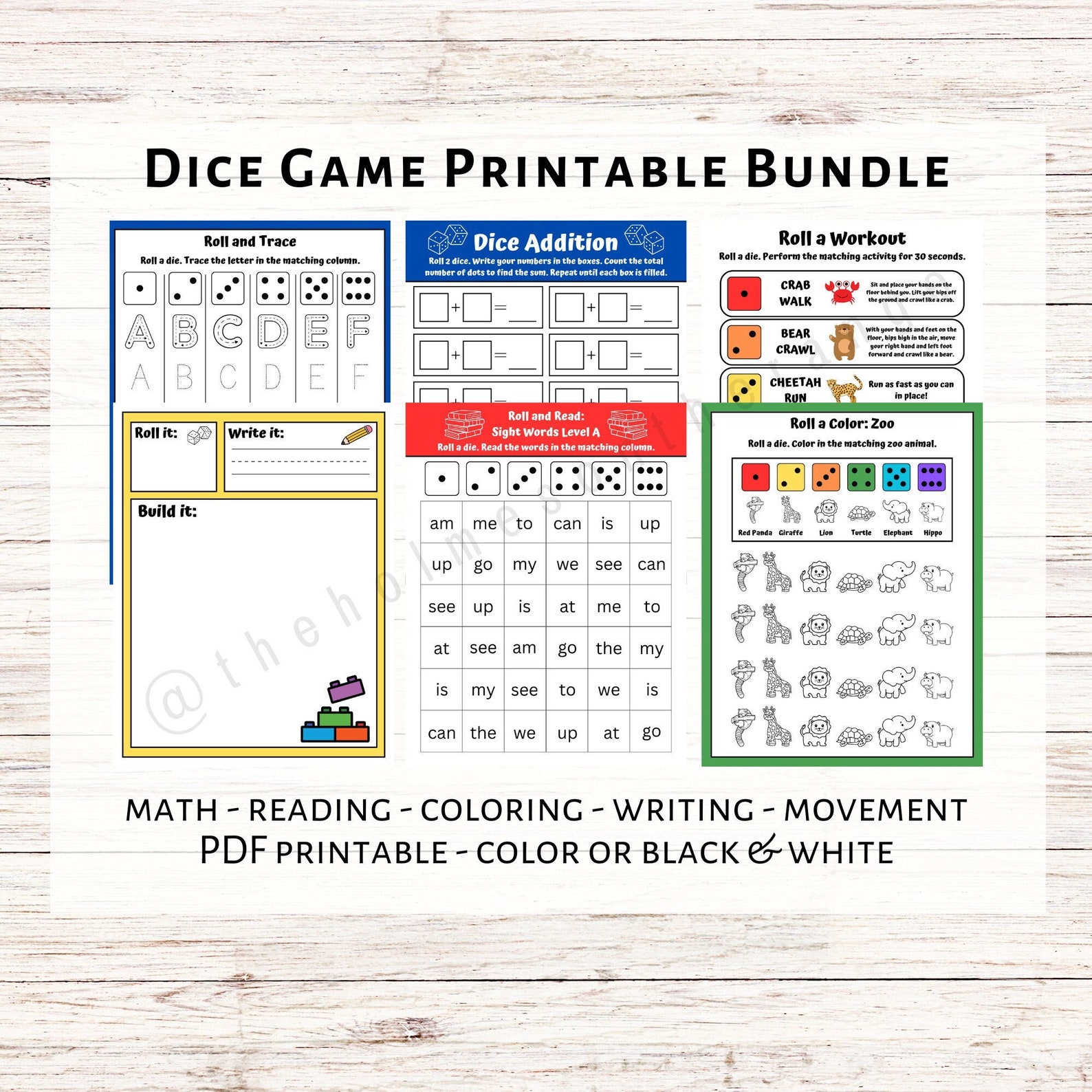 Dice Games for Kids | Preschool Kindergarten Math Reading Writing ...