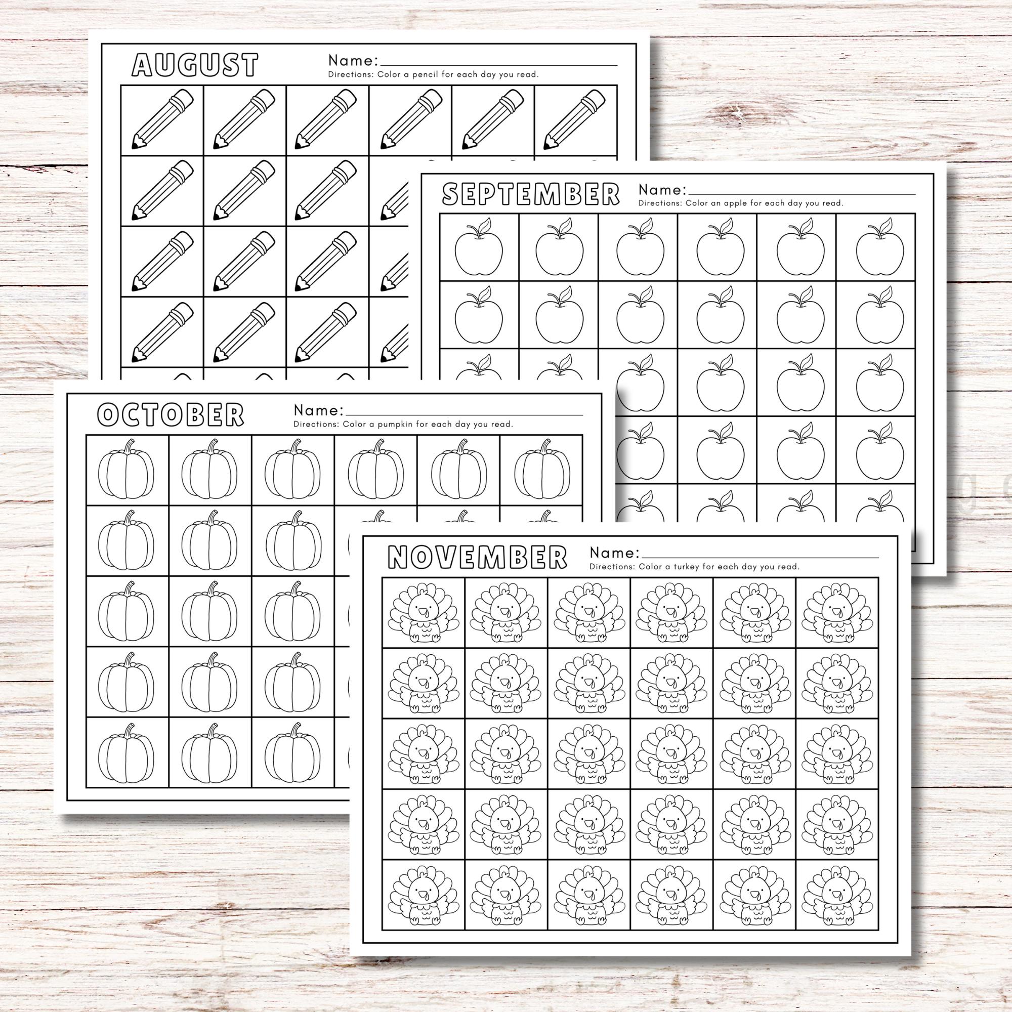 Fall Reading Tracker Bundle for Kids | Reading Challenge Bingo ...