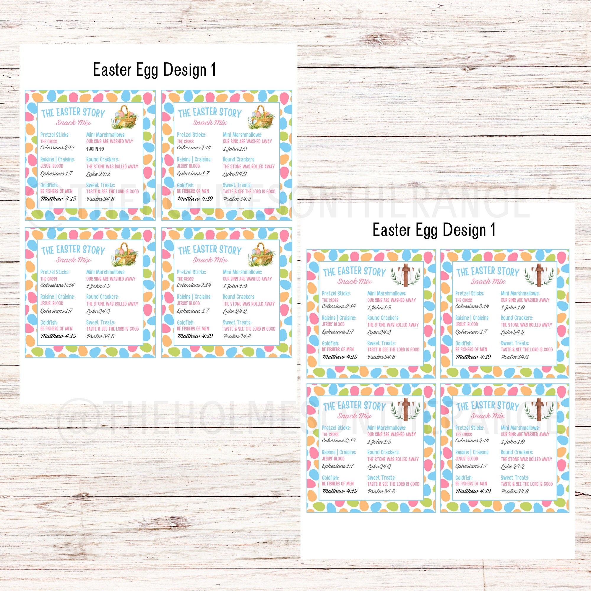Easter Story Snack Mix Printable Tag 4 X 4 Easter Treat for Kids Sunday ...