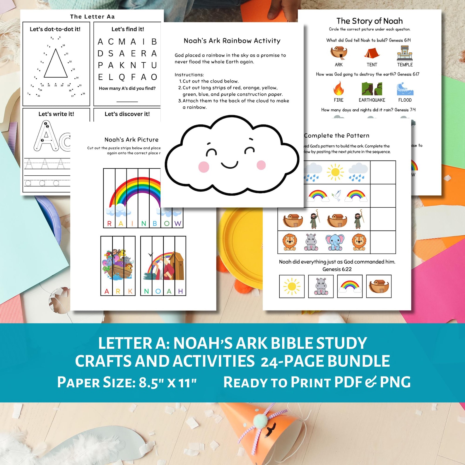 Noah's Ark Bible Study Craft for Kids Letter A Ark Bible Crafts and ...