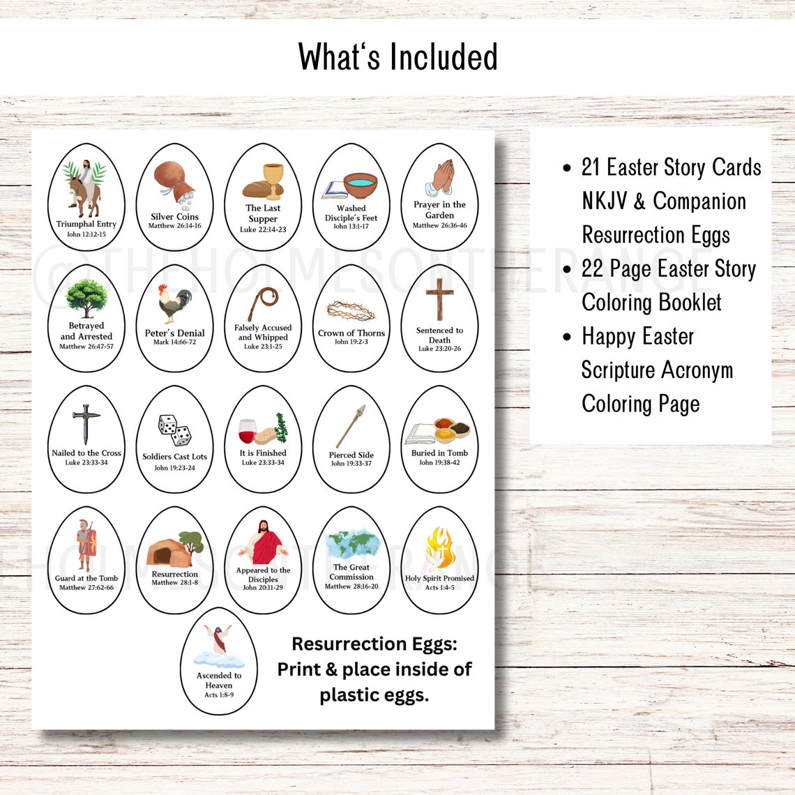 Easter Story Cards and Coloring Book Bundle Holy Week Activity Kids ...