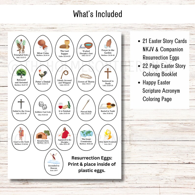 Easter Story Cards and Coloring Book Bundle | Holy Week Activity | Kids ...