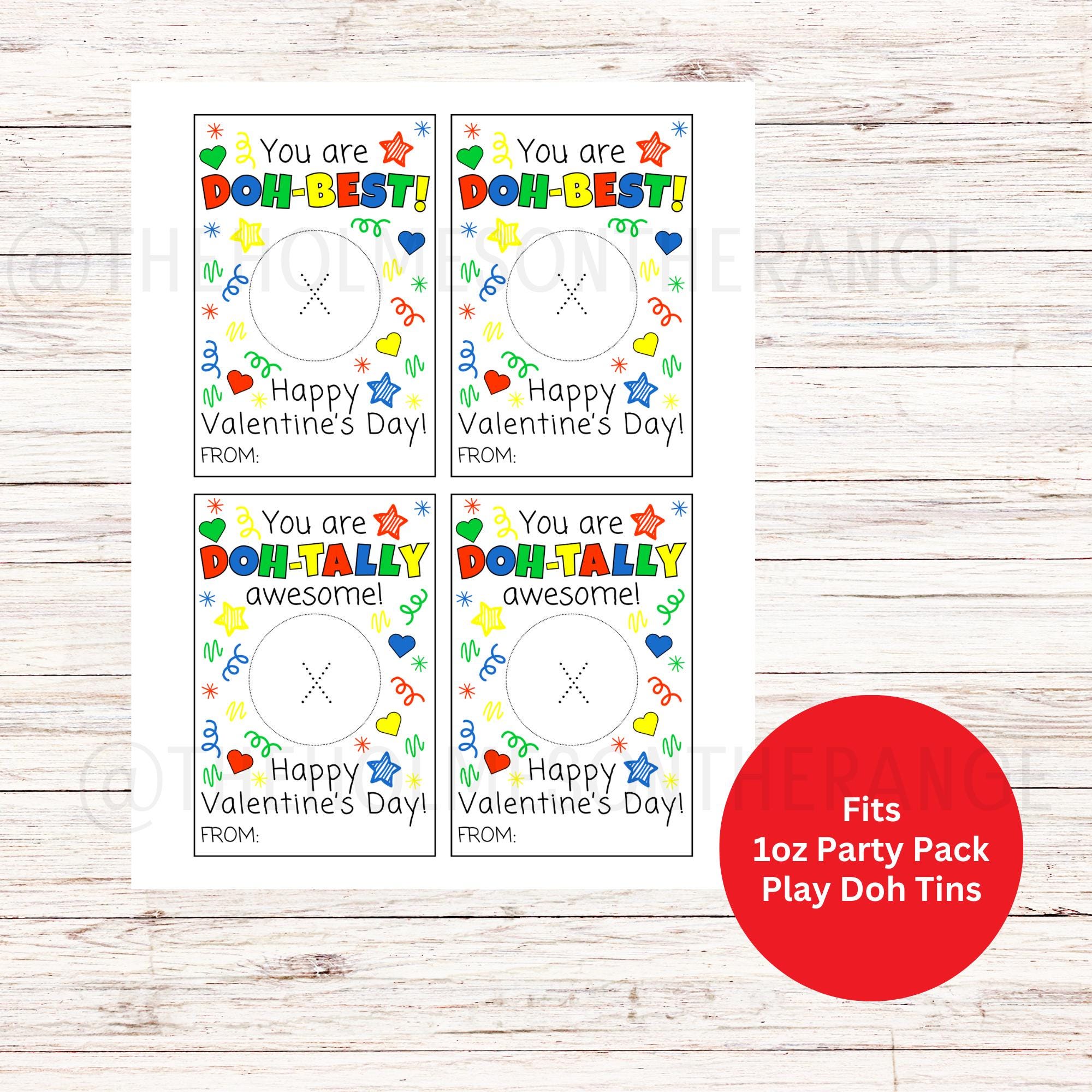Valentine's Day Play Doh Gift Tag Template | Doh Best | Printable ...