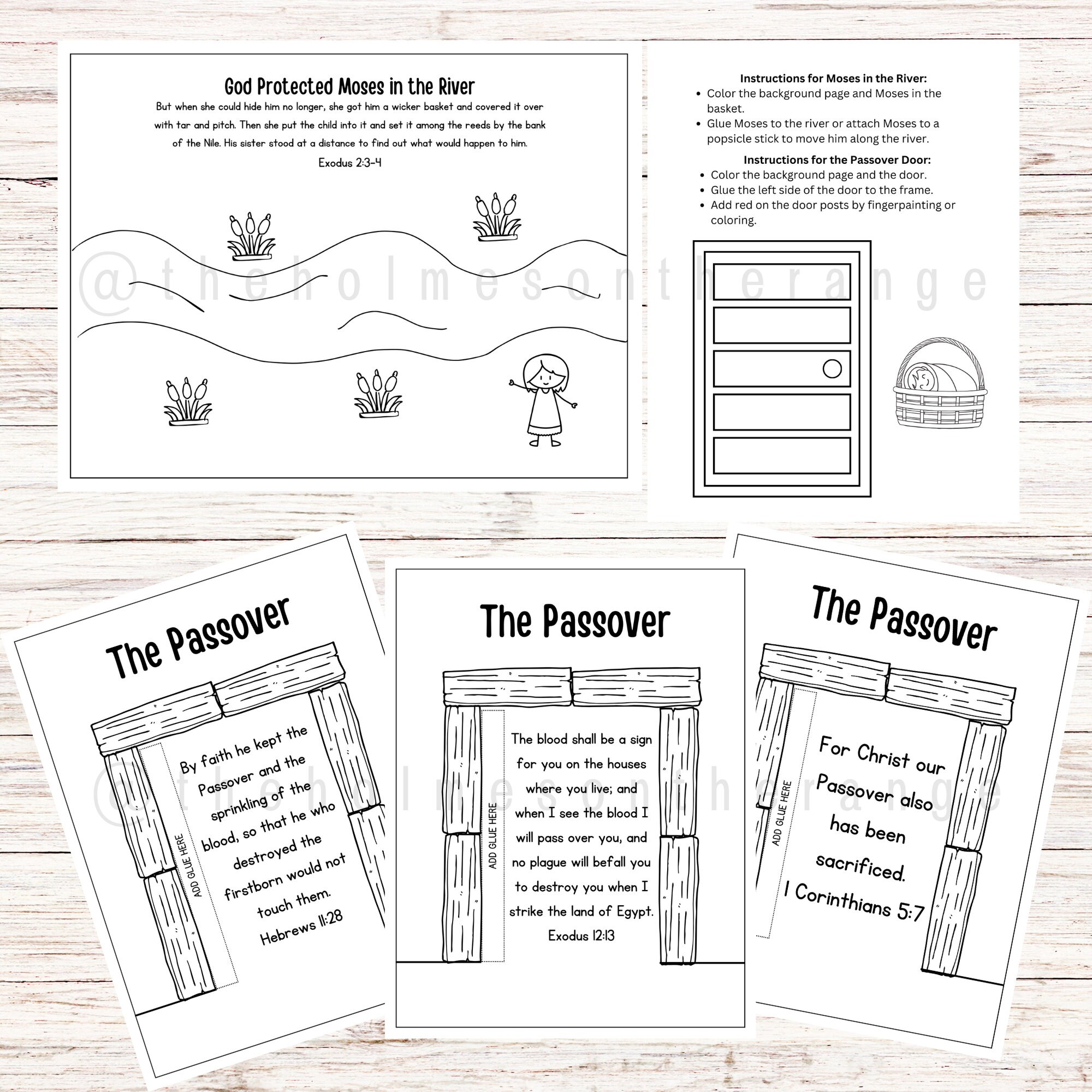 Letter E Egypt Moses Bible Craft Bundle for Kids Red Sea 10 Plagues ...