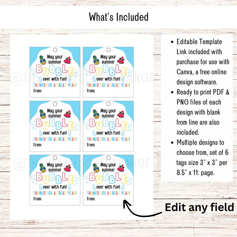 End of the Year Printable Gift Tags for Student Gifts and Teacher Gifts ...