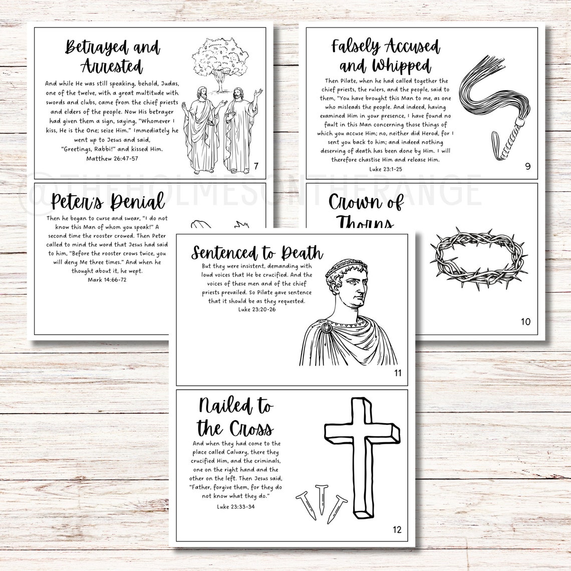 Easter Story Cards and Coloring Book Bundle Holy Week Activity Kids ...