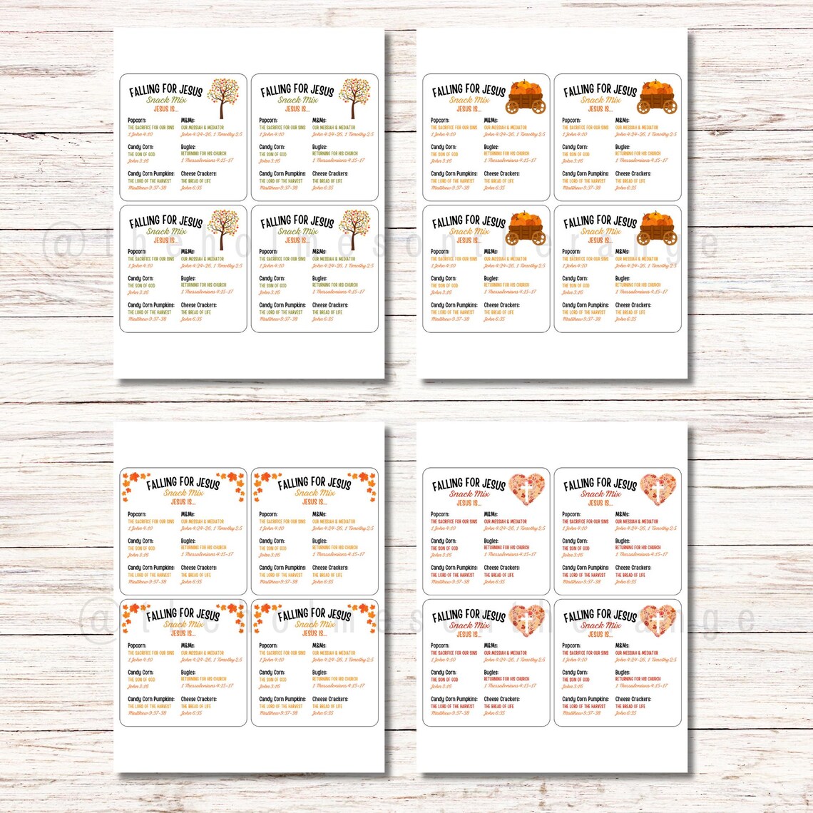 Fall in Love With Jesus Snack Mix Label and Craft Bundle | Thankful for ...
