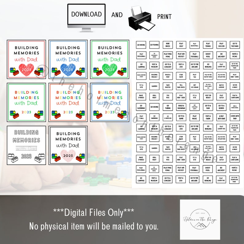 Building Memories With Dad Printable Kid's Craft for - Etsy
