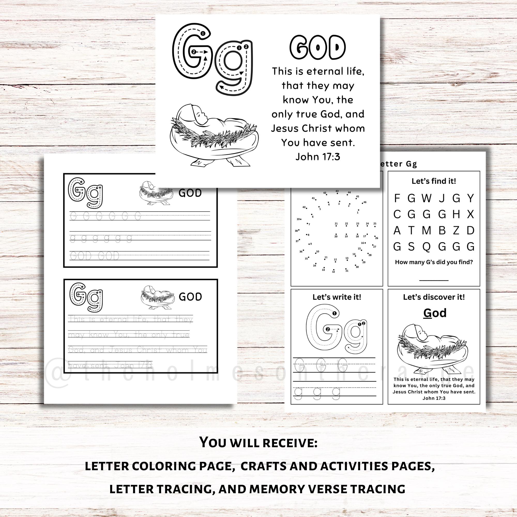 Letter G God Bible Crafts for Kids K-5 | Abcs of the Bible | Heaven ...