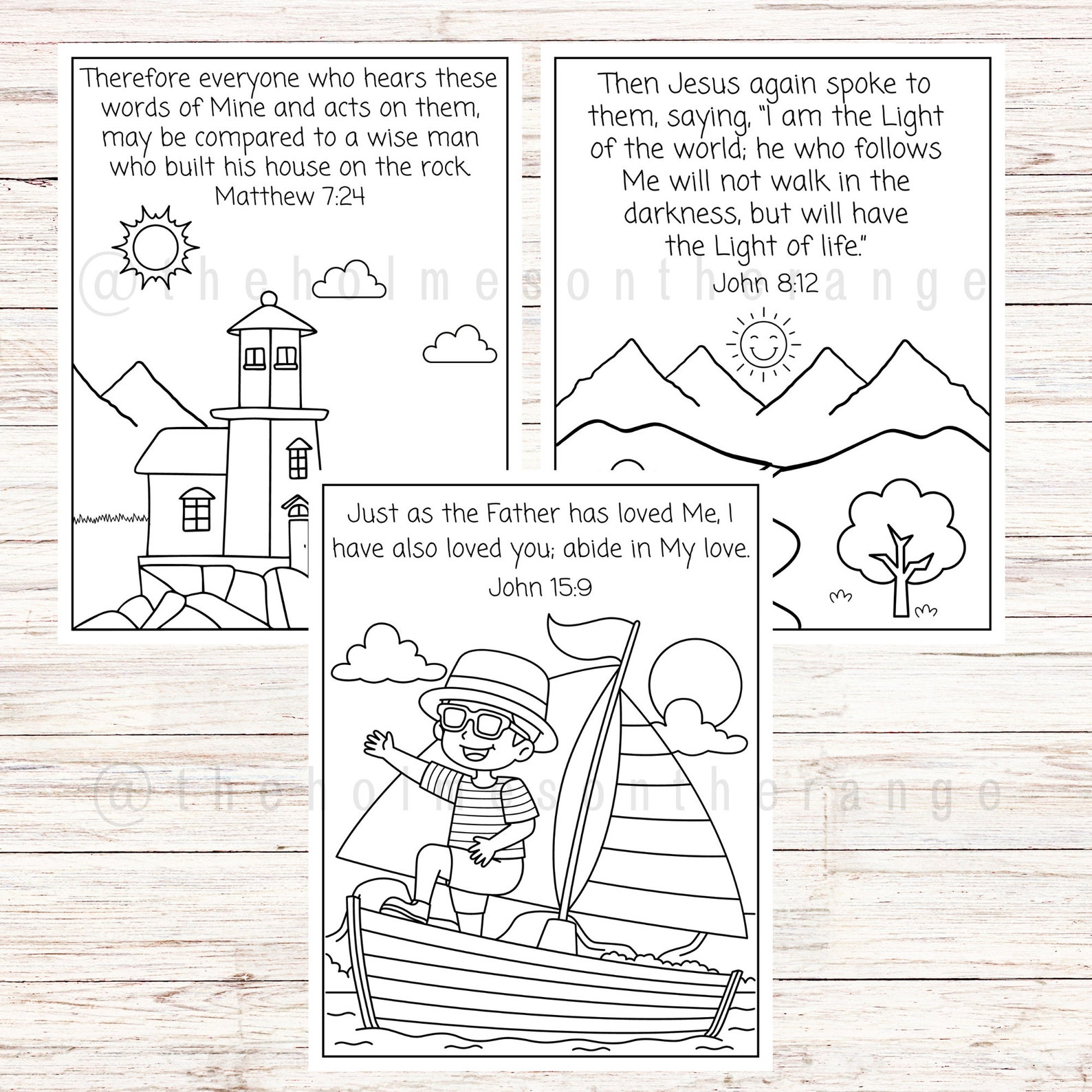 Summer Bible Verse Coloring Pages Bundle | Kids Summer Coloring Pages ...