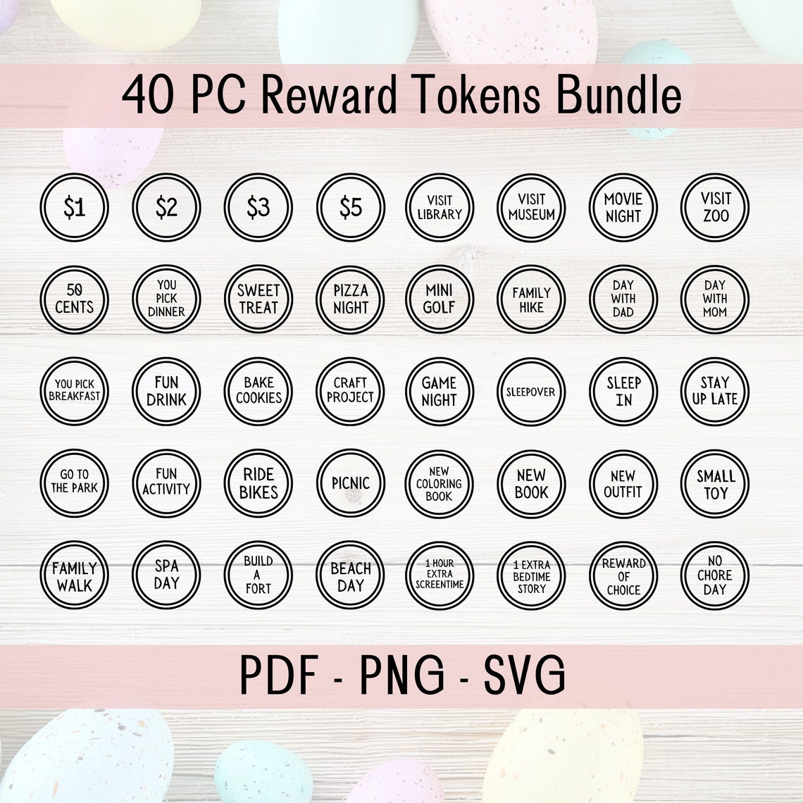 Easter Egg Reward Tokens Printable | Easter Basket Token | Digital ...