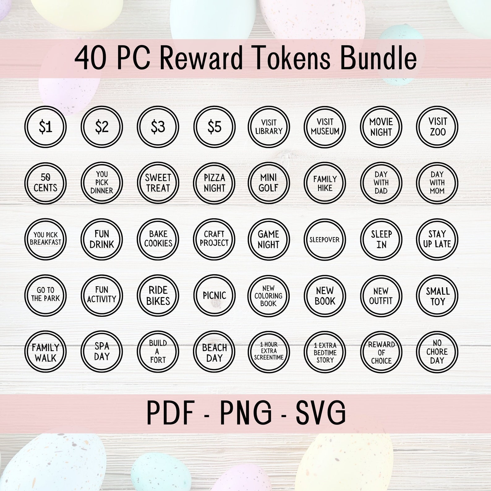 Easter Egg Reward Tokens Printable | Easter Basket Token | Digital ...