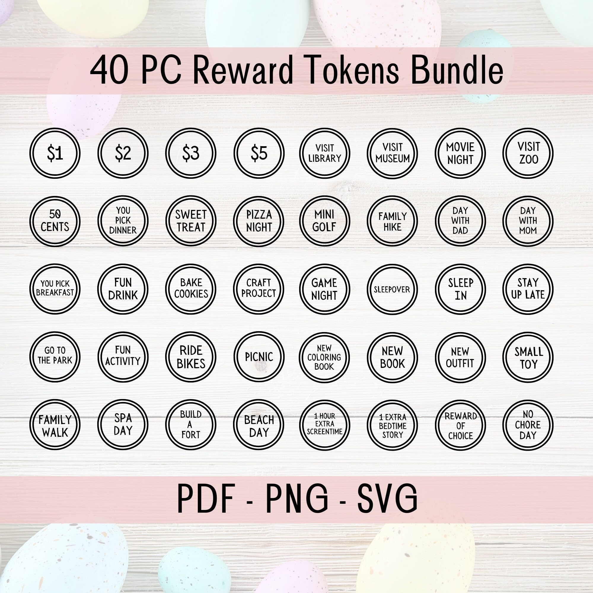 Easter Egg Reward Tokens Printable | Easter Basket Token | Digital ...