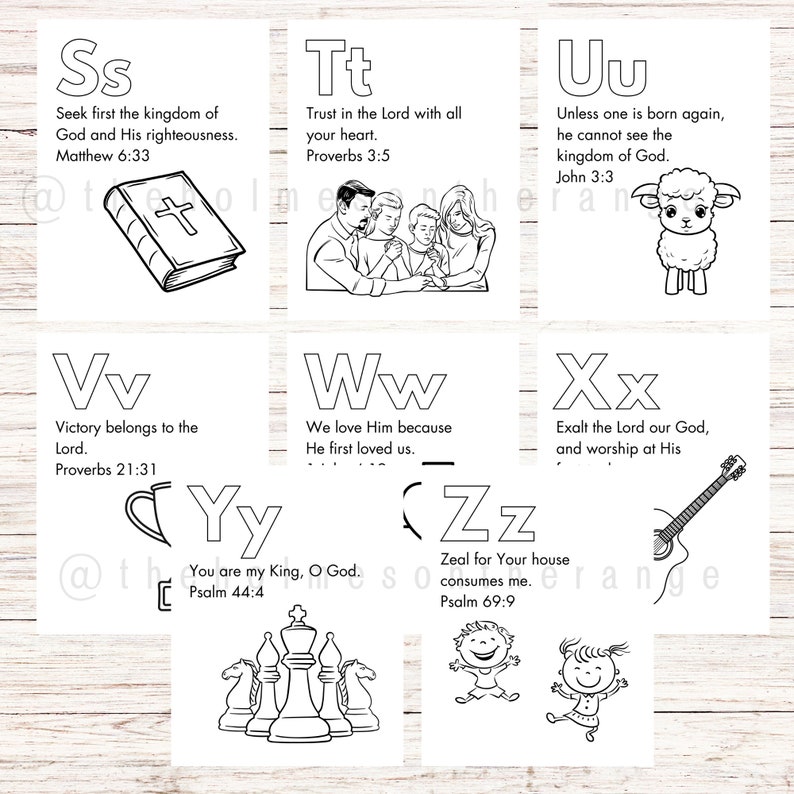 Alphabet Bible Verse Cards ABC Scripture Cards for Kids ABC Memory ...