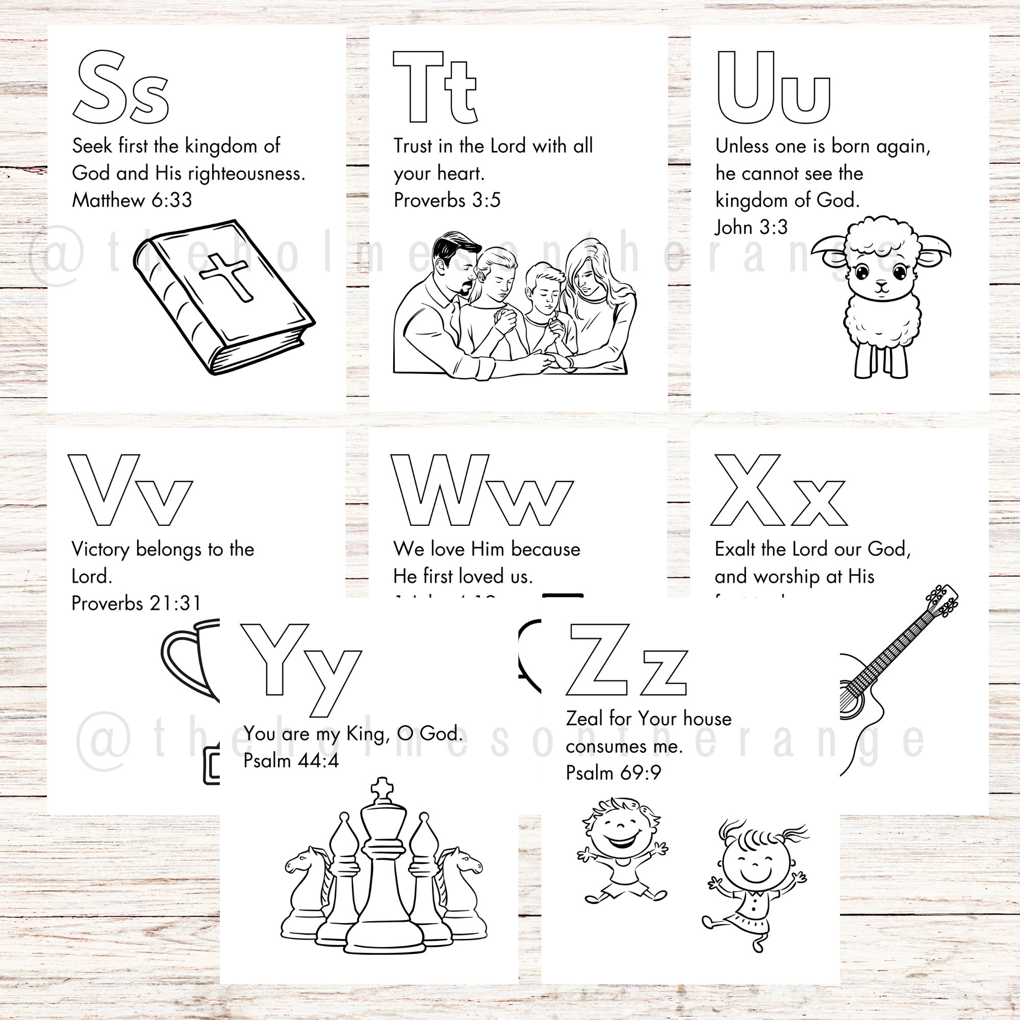 Alphabet Bible Verse Cards ABC Scripture Cards for Kids ABC Memory ...