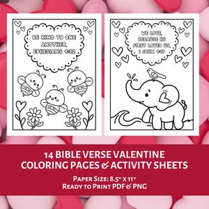 Valentine's Day Bible Verse Coloring Pages & Activity Bundle ...