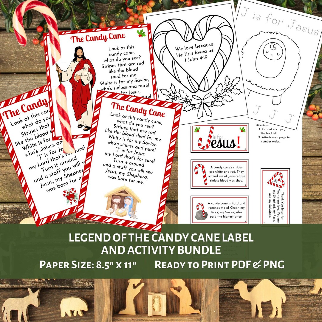 Candy Cane Tag | Legend of the Candy Cane Nativity Tag | Jesus Candy ...