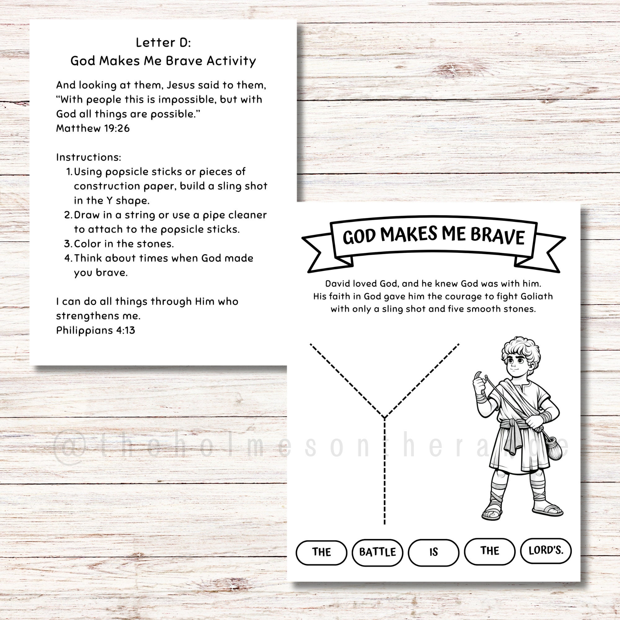 Letter D David Bible Craft for Kids David & Goliath Kids Bible Lesson ...