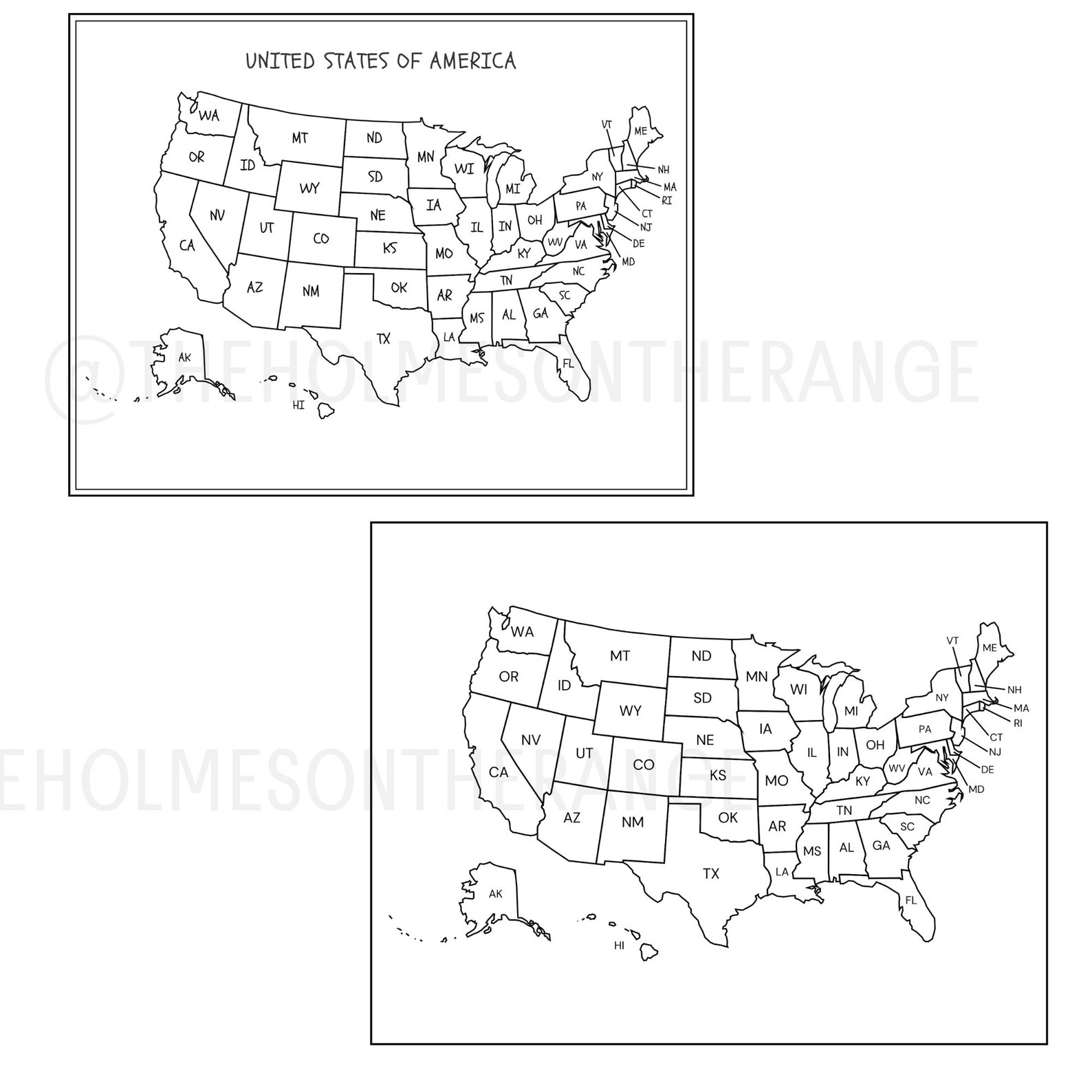 US Printable Map | US Sales Map Tracker | United States Blank Map ...