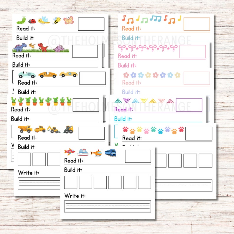 Read It Build It Write It Printable | Kindergarten Spelling Mat ...