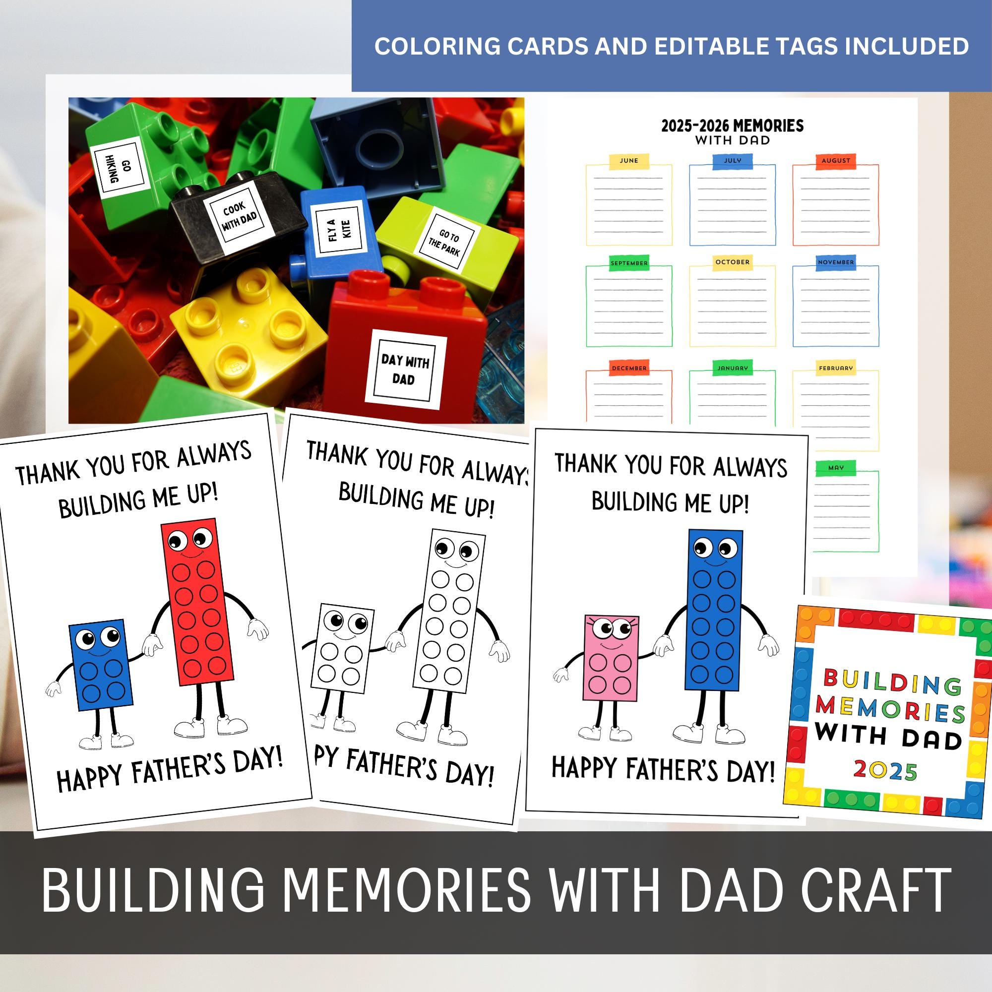 Building Memories With Dad Printable Kid's Craft for Father's Day | DIY ...