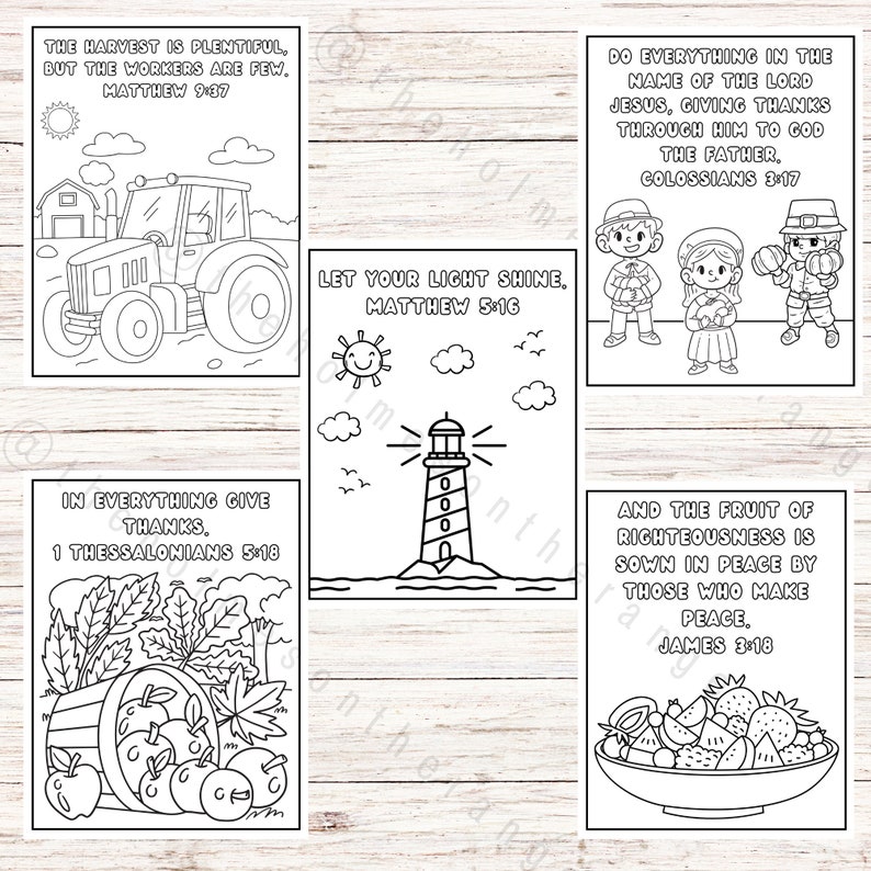 Fall Bible Verse Coloring Pages | Thankful Cards & Activities ...