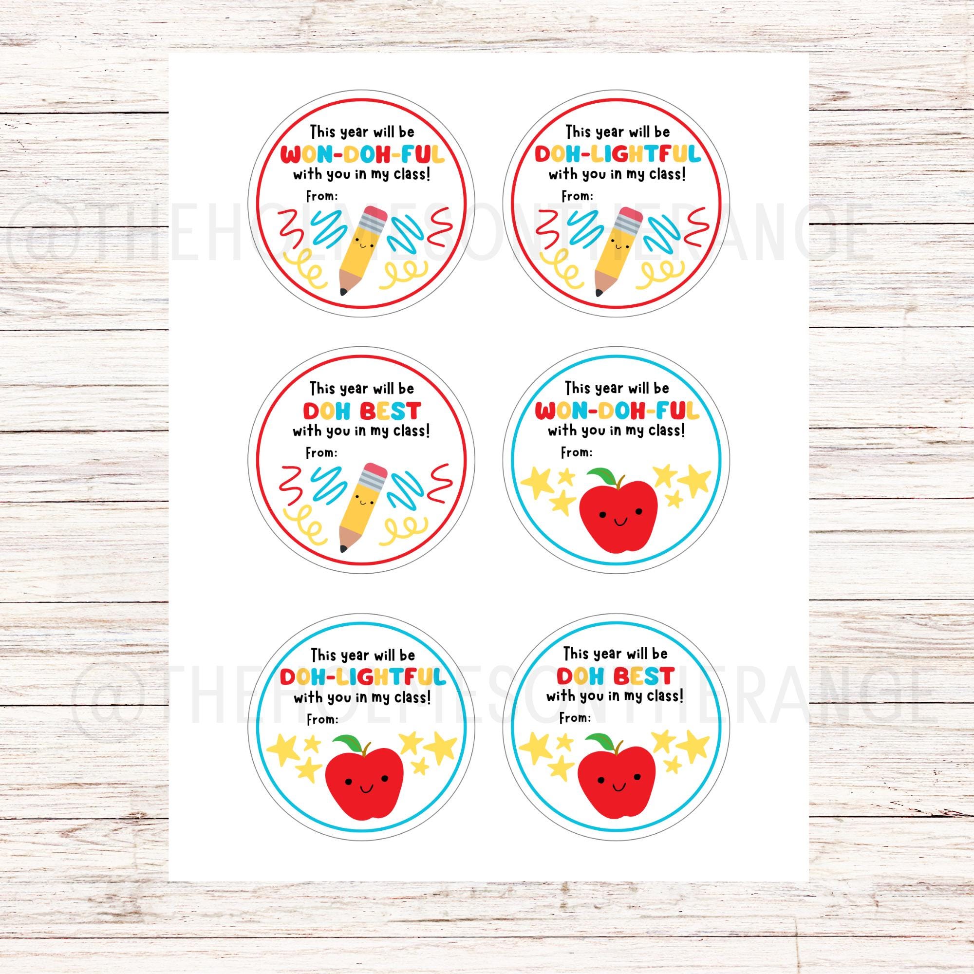 Back to School Play Doh Lid Label Template First Day of School ...