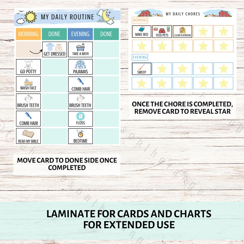 Routine and Chore Chart Bundle for Kids Allowance Tracker - Etsy
