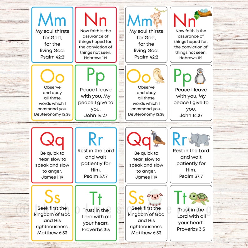Alphabet Bible Verse Cards | ABC Scripture Cards for Kids | ABC Memory ...