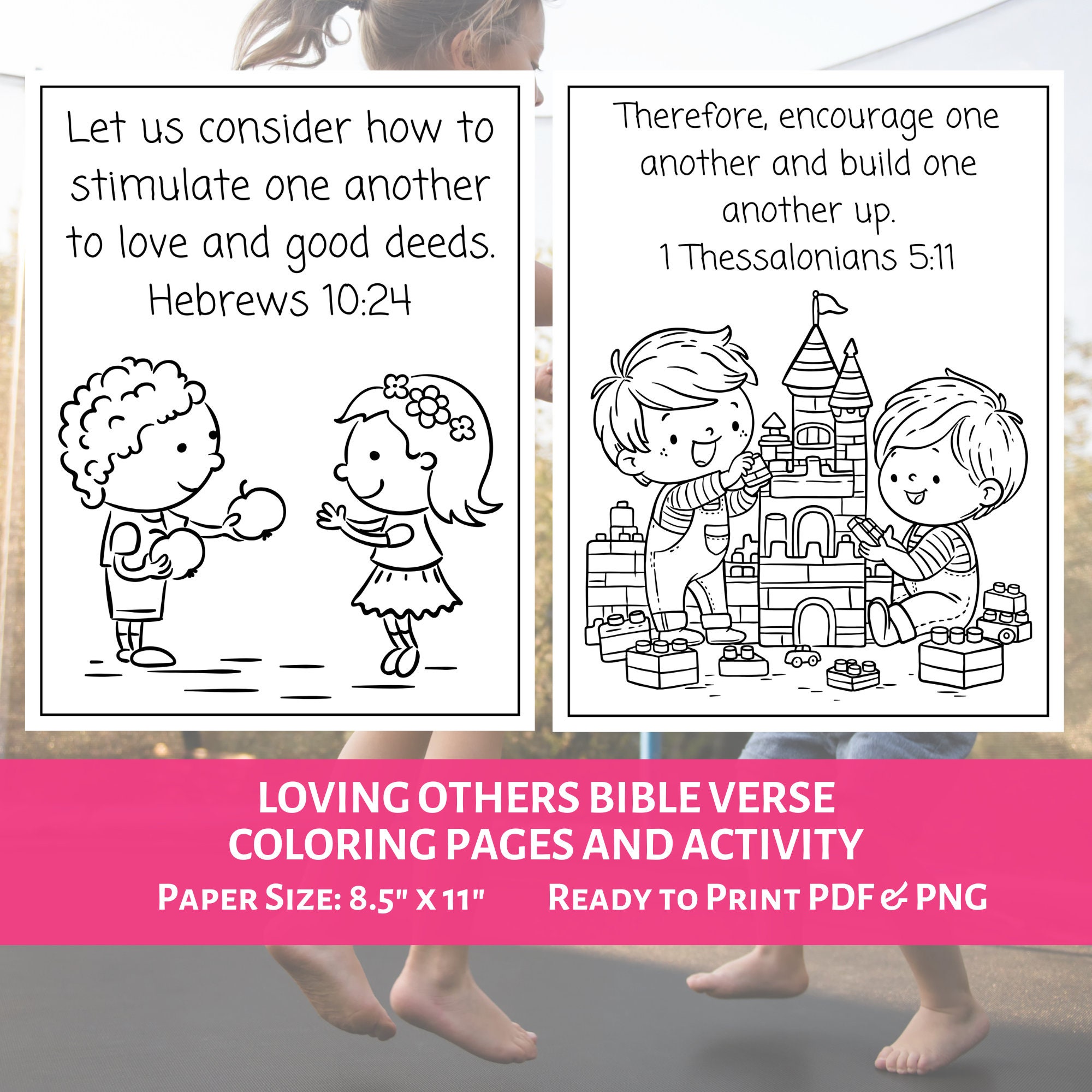 Bible Verse Coloring Pages for Kids Love One Another 1 Corinthians 13 ...