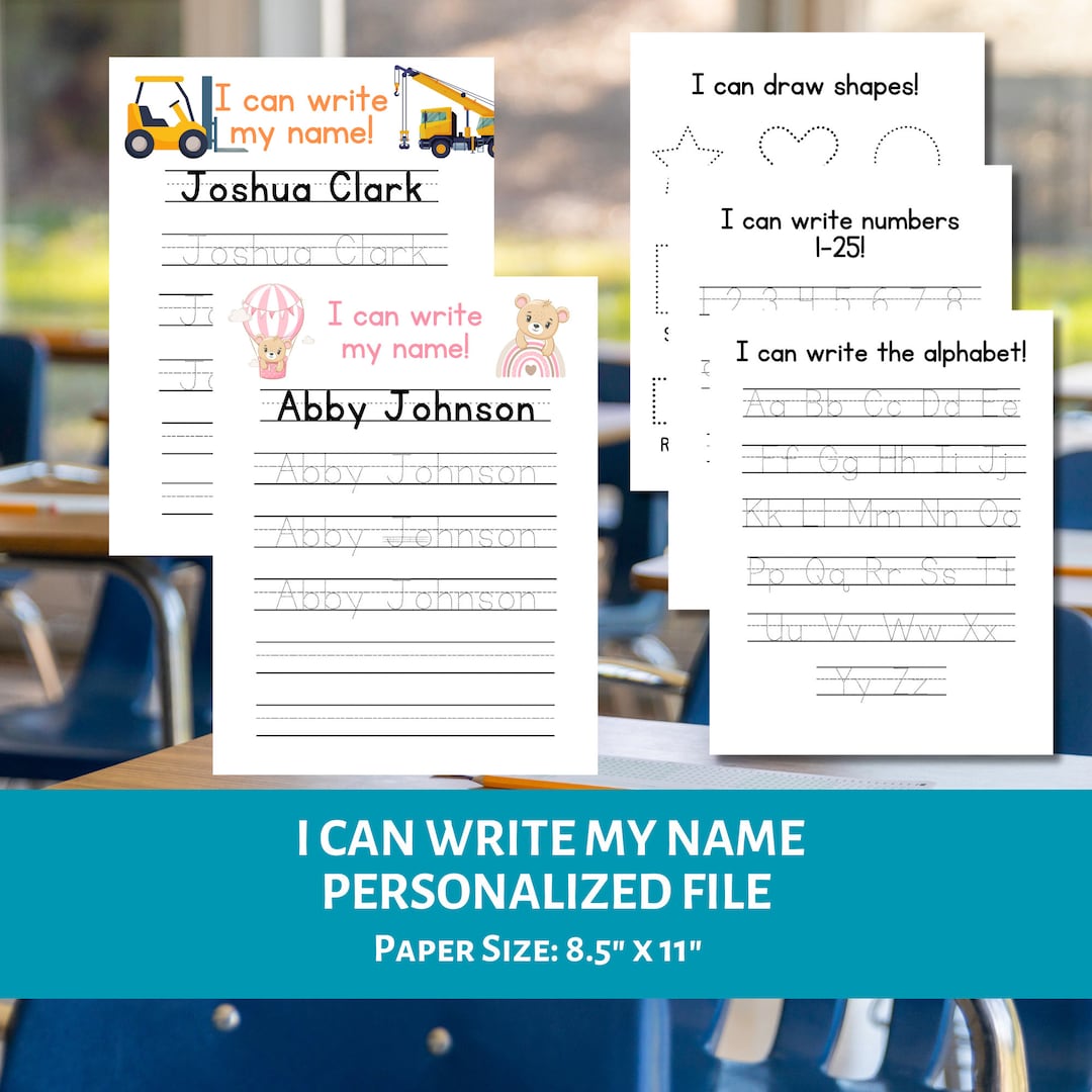 Custom Name Tracing Sheet Handwriting Practice | Personalized Name ...