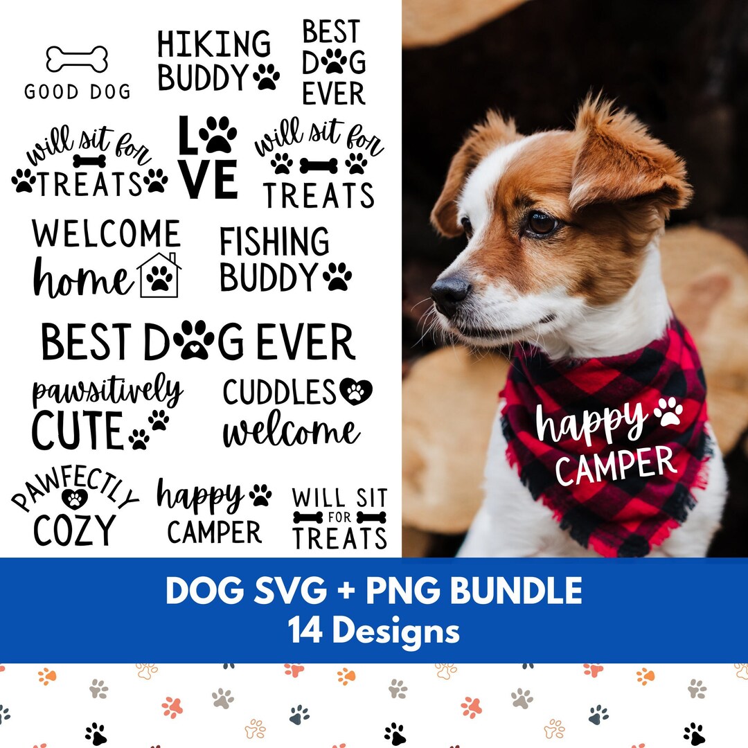 Dog SVG and PNG Bundle | Dog DIY Craft Files for Bandana Shirt Frame ...