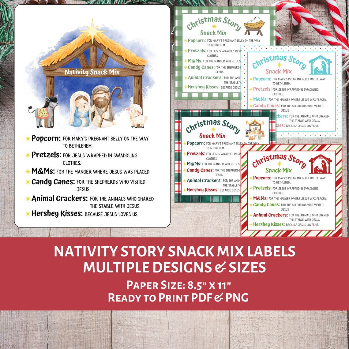 Christmas Story Snack Mix Printable Label | Nativity Snack Mix Gift Tag ...