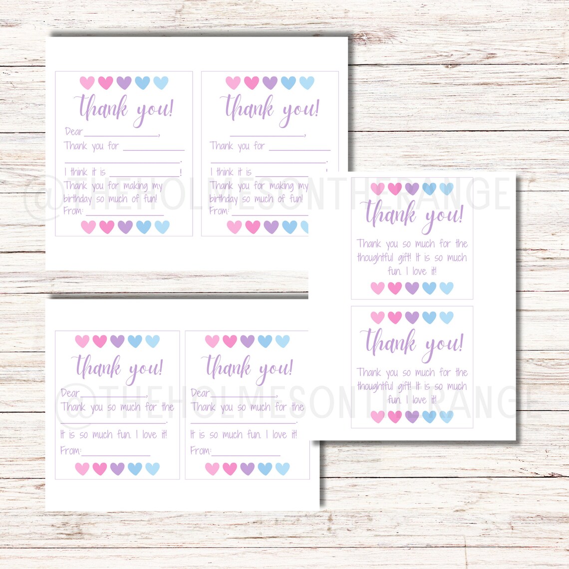 Thank You Cards for Kids | Fill in the Blanks Printable Thank You Notes ...
