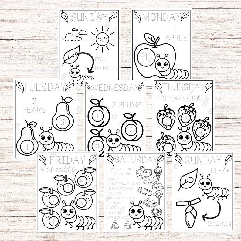 The Very Hungry Caterpillar Activity Bundle Days of the Week Activity ...