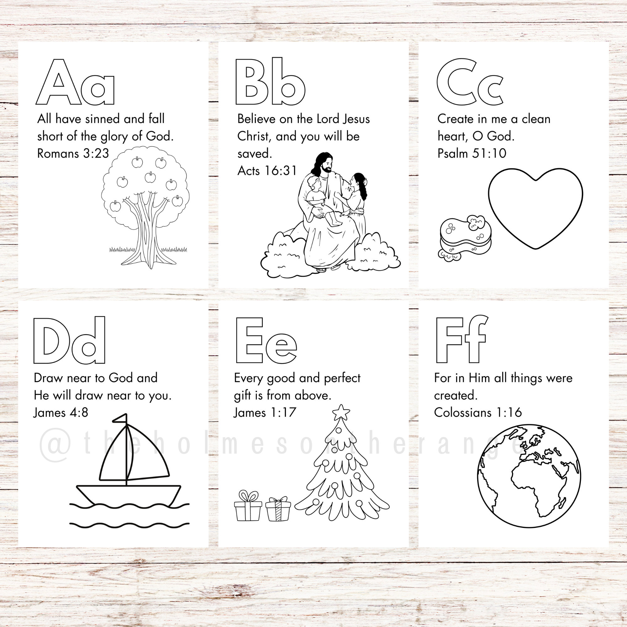 Alphabet Bible Verse Cards ABC Scripture Cards for Kids ABC Memory Verse Flash Cards Kids Bible ...