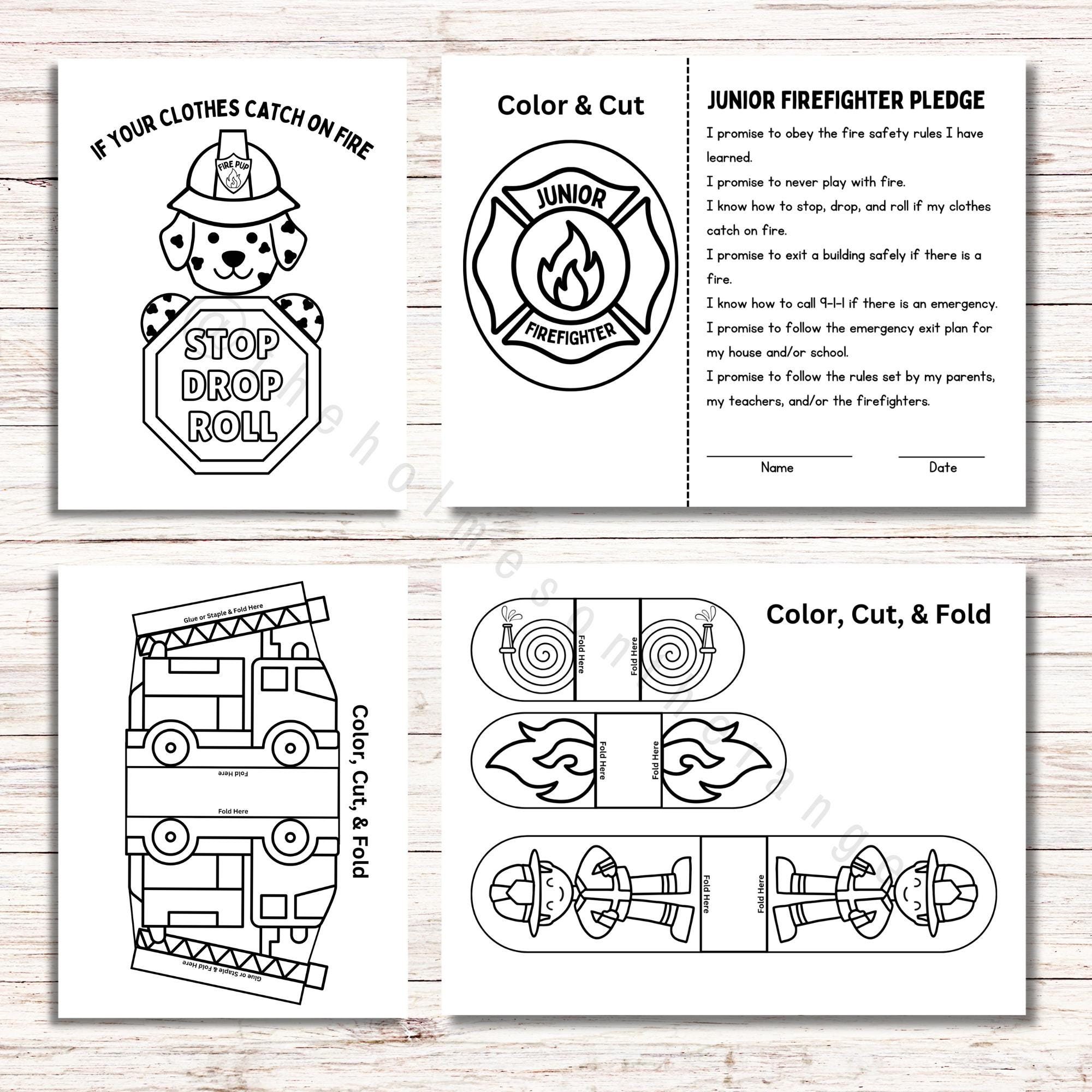 Fire Safety Badges Coloring Pages