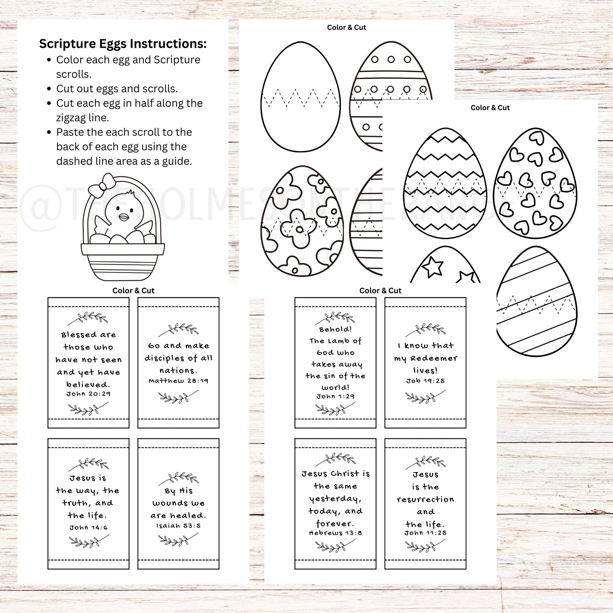 Easter Bible Verse Coloring Pages & Activities | Kids Easter Printable ...