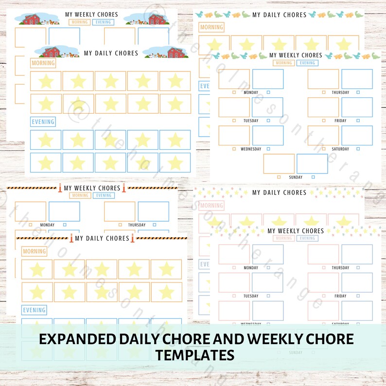 Routine and Chore Chart Bundle for Kids Allowance Tracker - Etsy