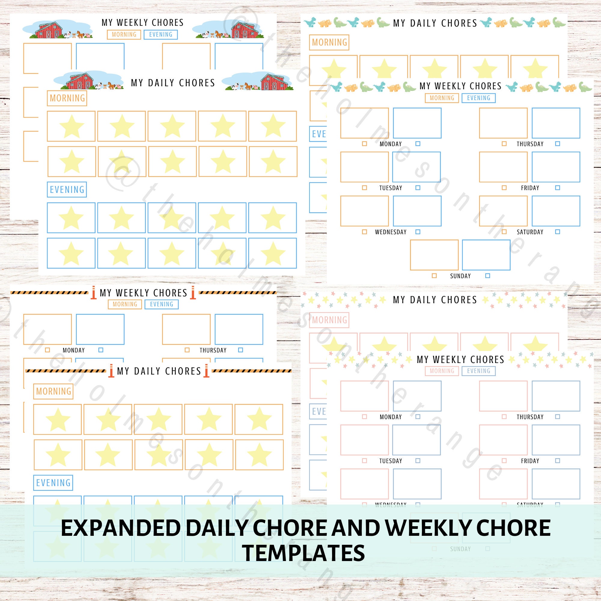 Routine and Chore Chart Bundle for Kids Allowance Tracker - Etsy