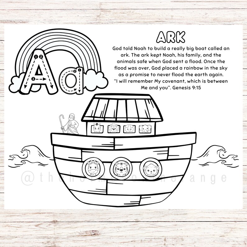 Letter A Bible Study Craft for Kids Noah's Ark Bible Craft for Kids ...