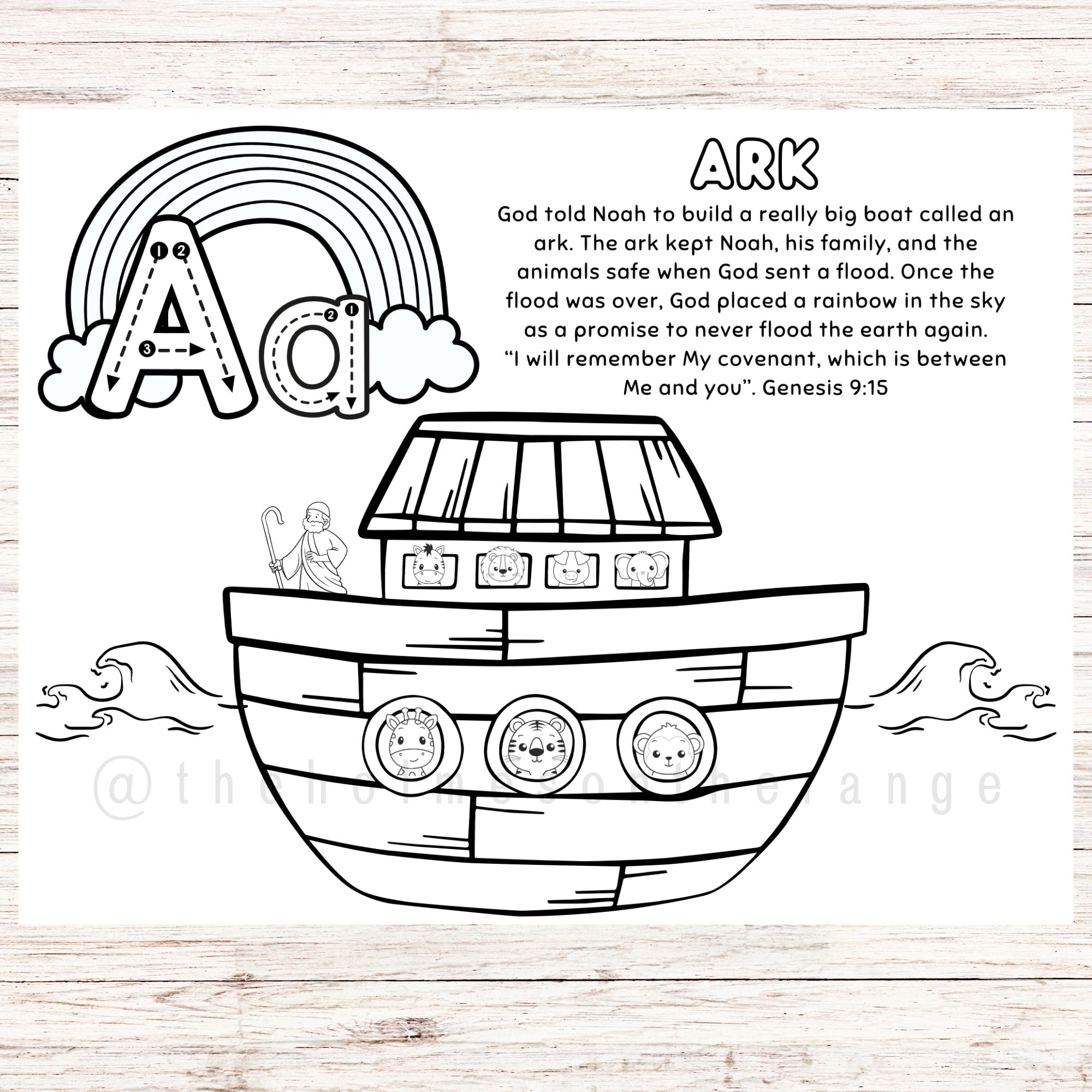 Letter A Bible Study Craft for Kids Noah's Ark Bible Craft for Kids ...