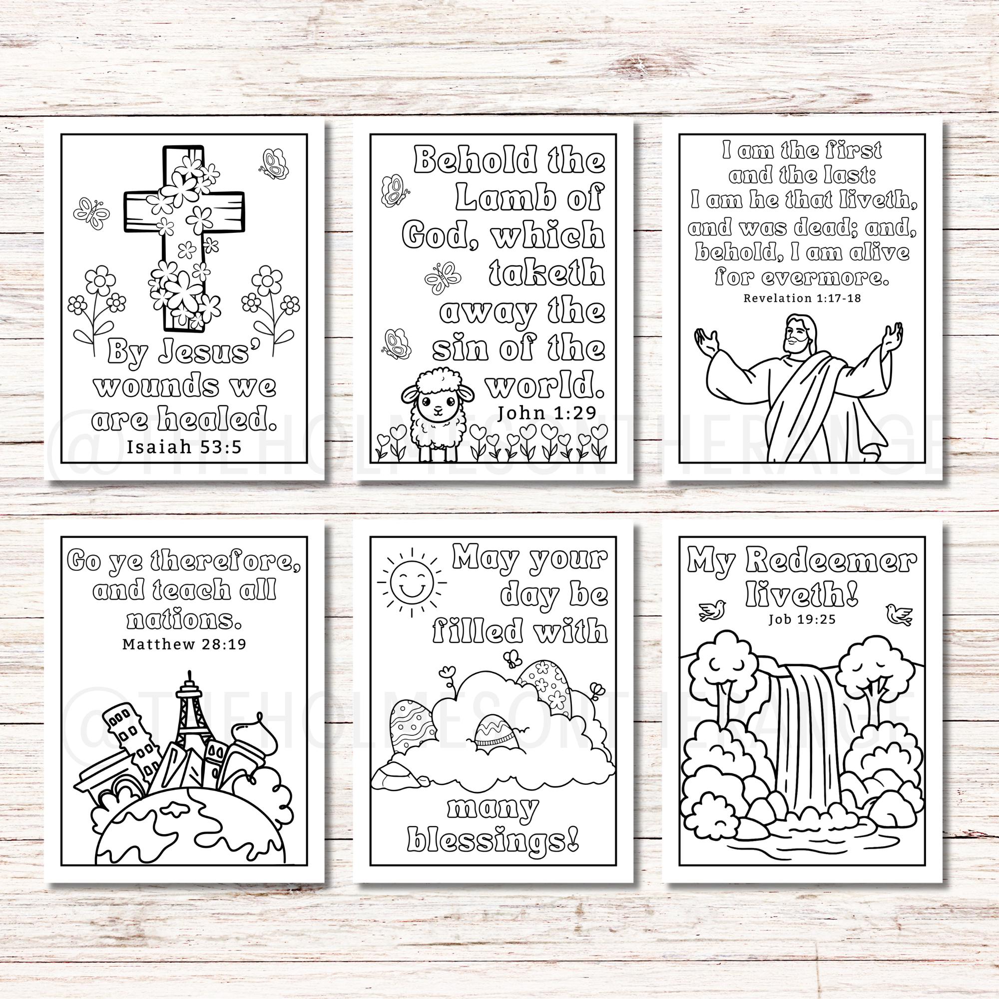 Christian Easter Coloring Pages & Activity Bundle for Kids KJV ...